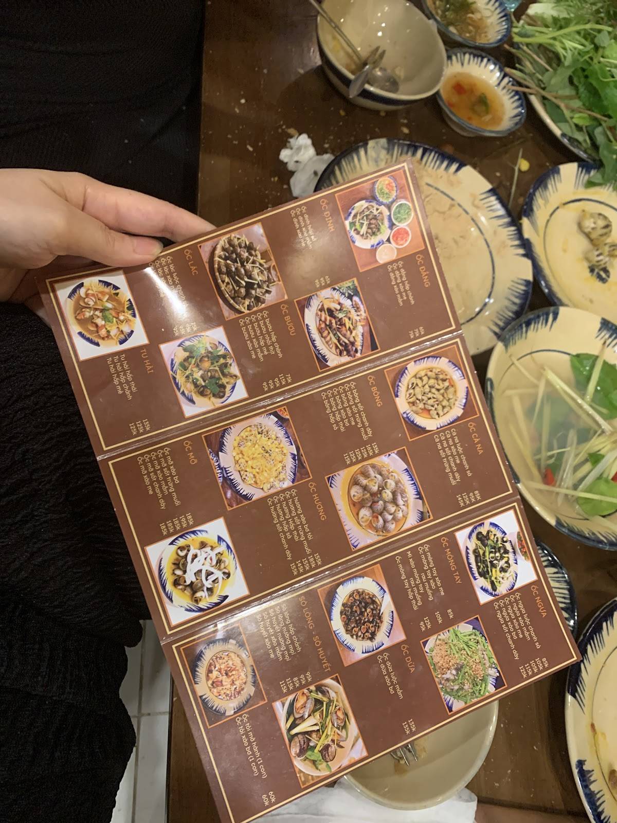 Menu at ỐC KAI QUÁN restaurant, Ho Chi Minh City