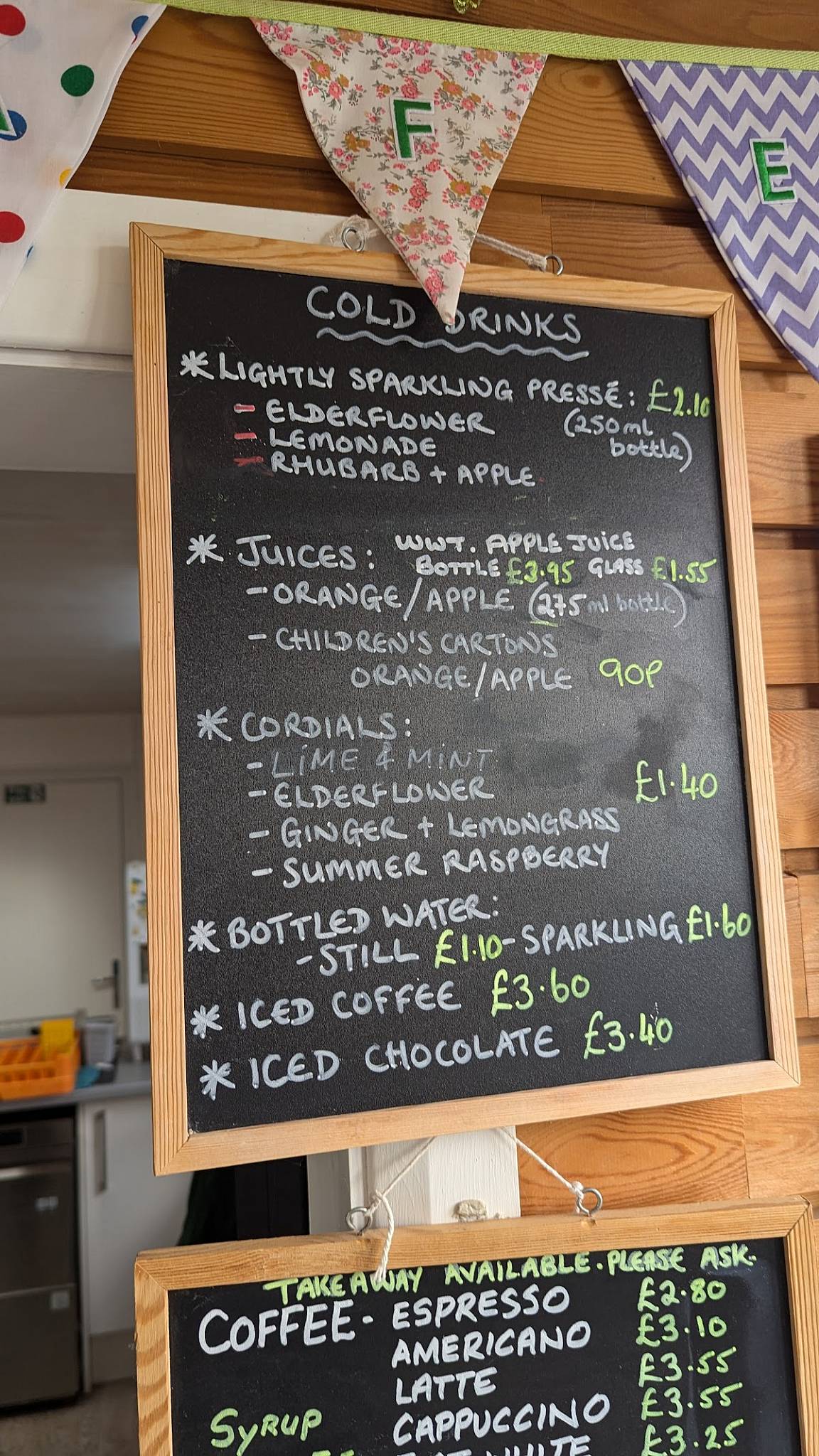Menu at Dragonfly Cafe, Oaksey