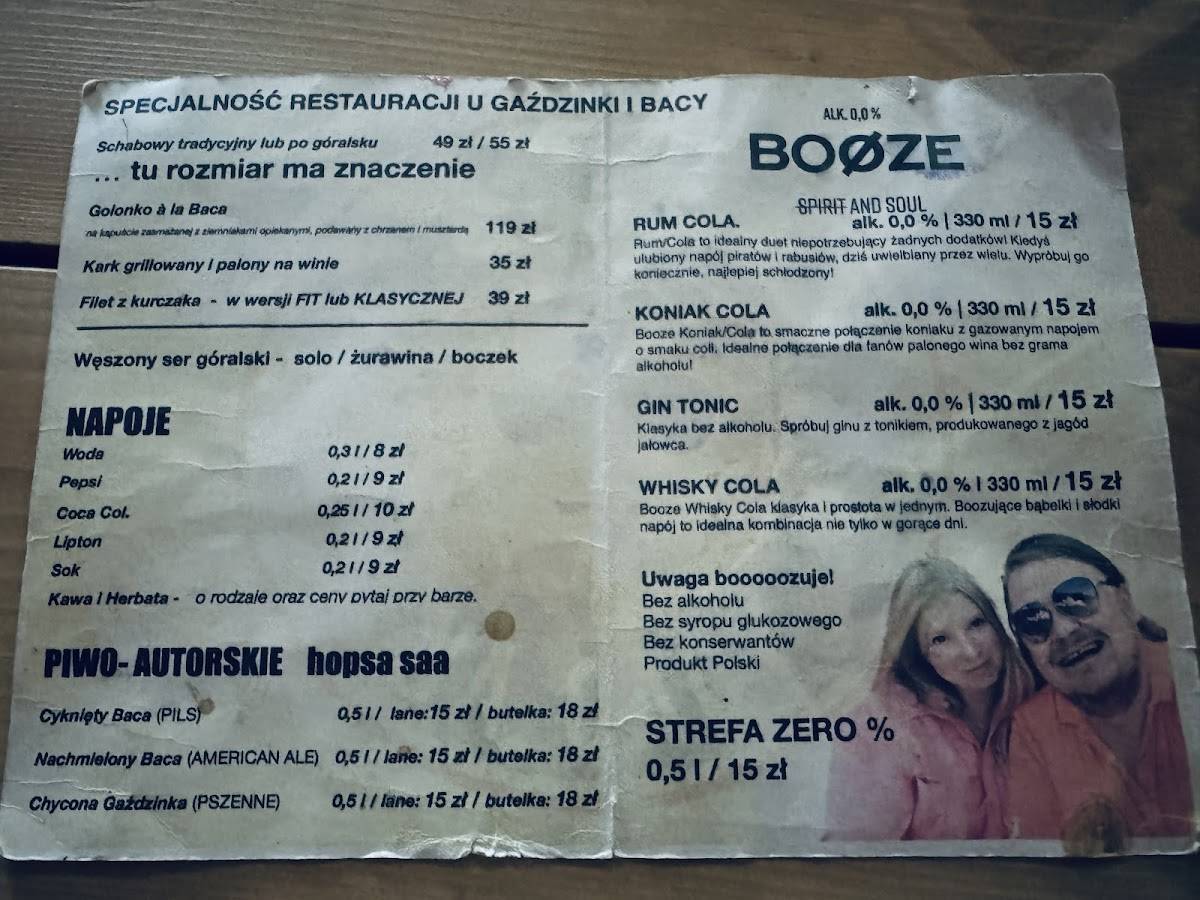 Menu at Obora 2 u Bacy i Gazdzinki jest Cacy restaurant, Chorzow