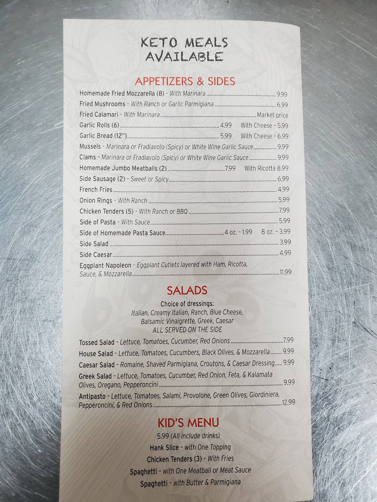 Menu at Dina's Place pizzeria, Ocala, 422 S Pine Ave