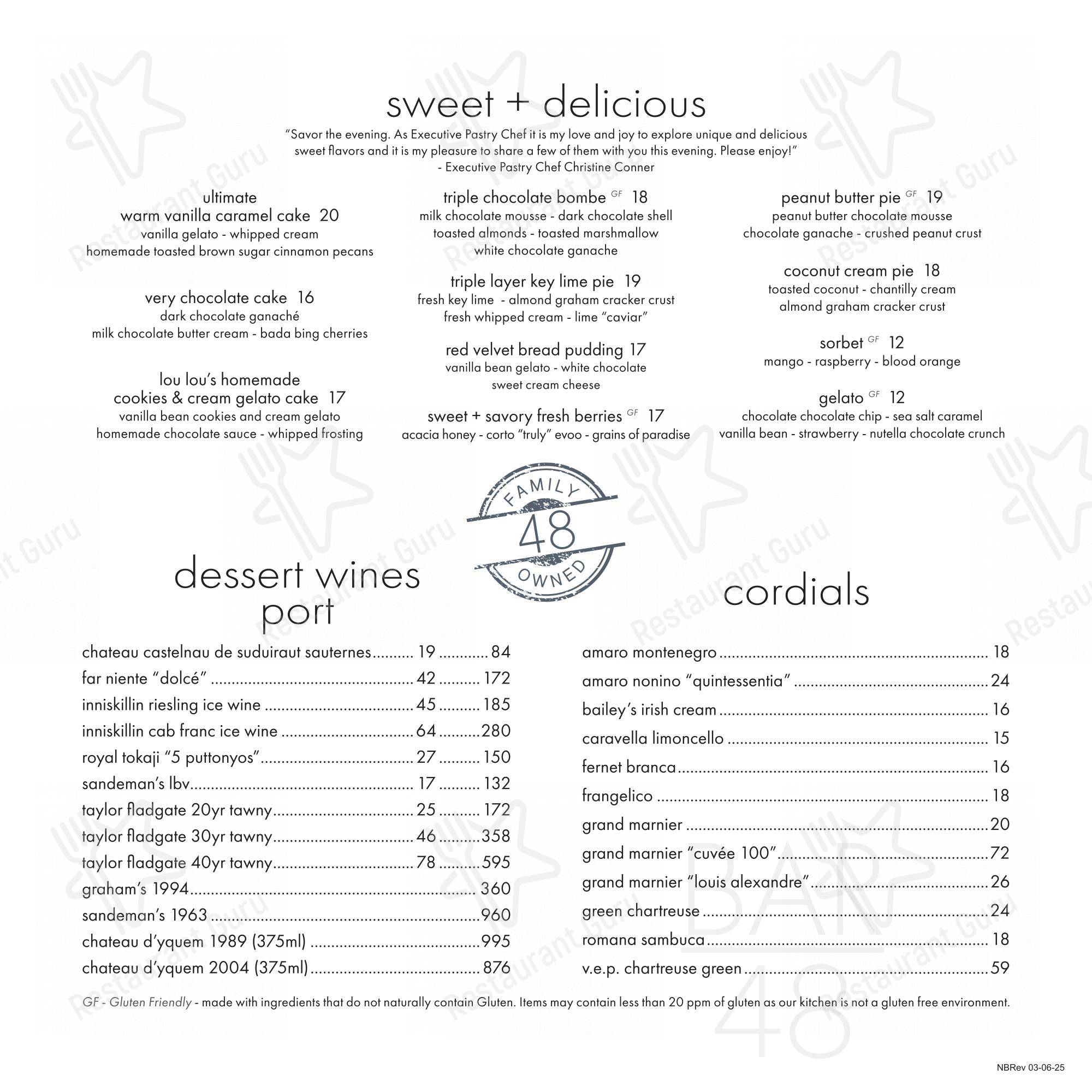 Menu at Ocean 48 pub & bar, Newport Beach