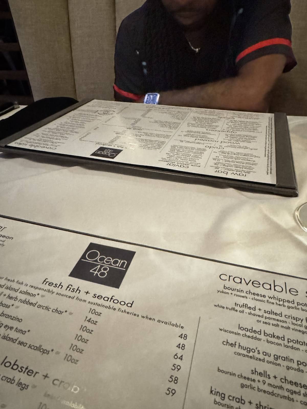 Menu at Ocean 48 pub & bar, Newport Beach