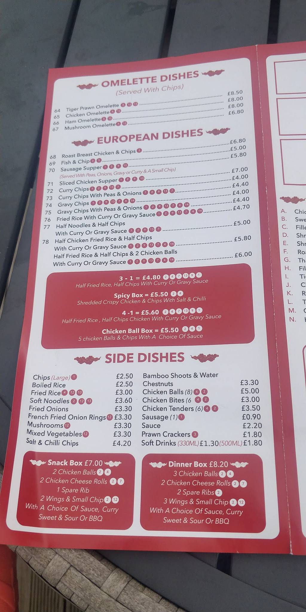 Menu at Ocean Palace restaurant, Castlewellan, Bolton Road