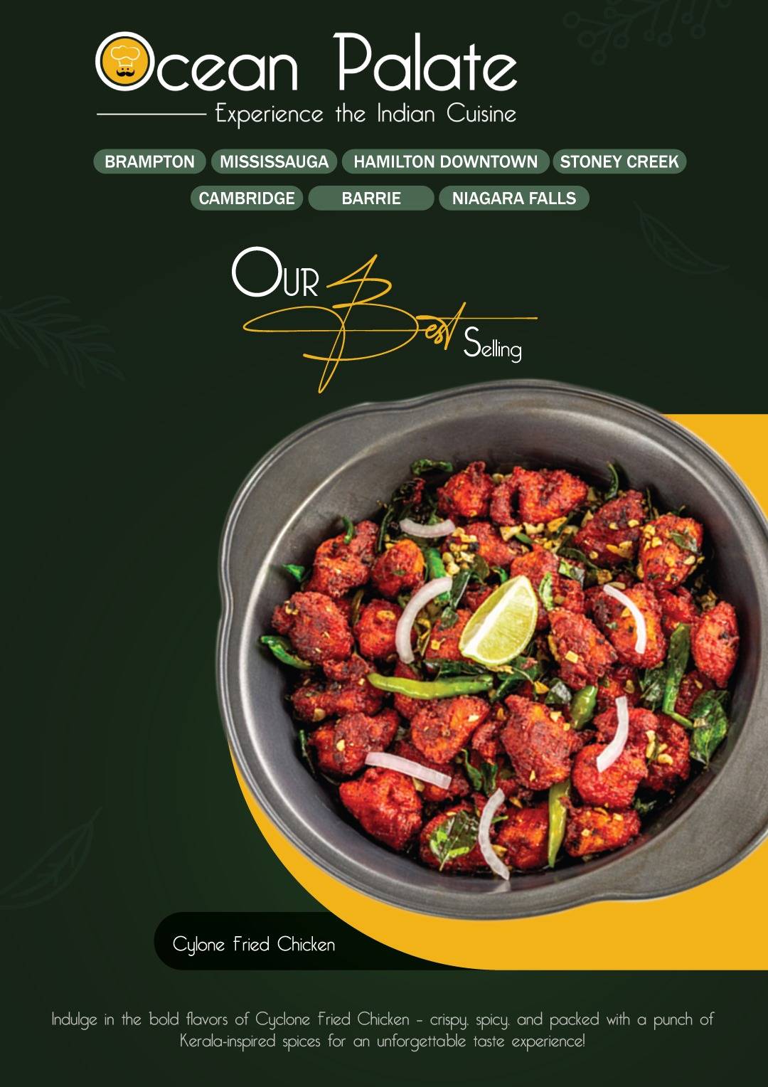 Menu at Ocean Palate Indian and Kerala Cuisine restaurant, Niagara Falls