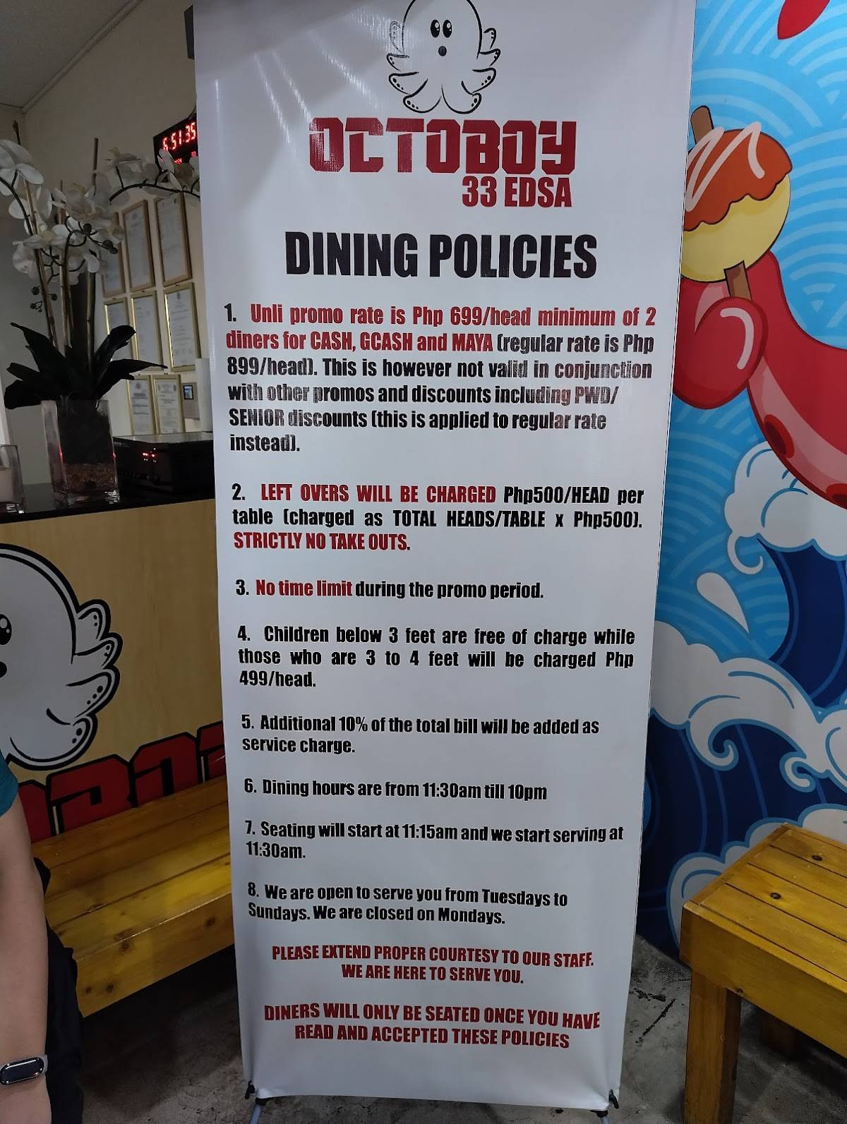 Menu at Octoboy 33 Edsa restaurant, Mandaluyong
