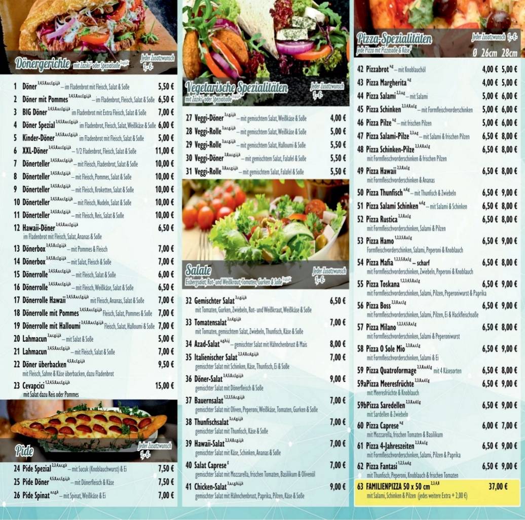 Speisekarte von Ohrdrufer Döner & Euro Grill restaurant, Ohrdruf