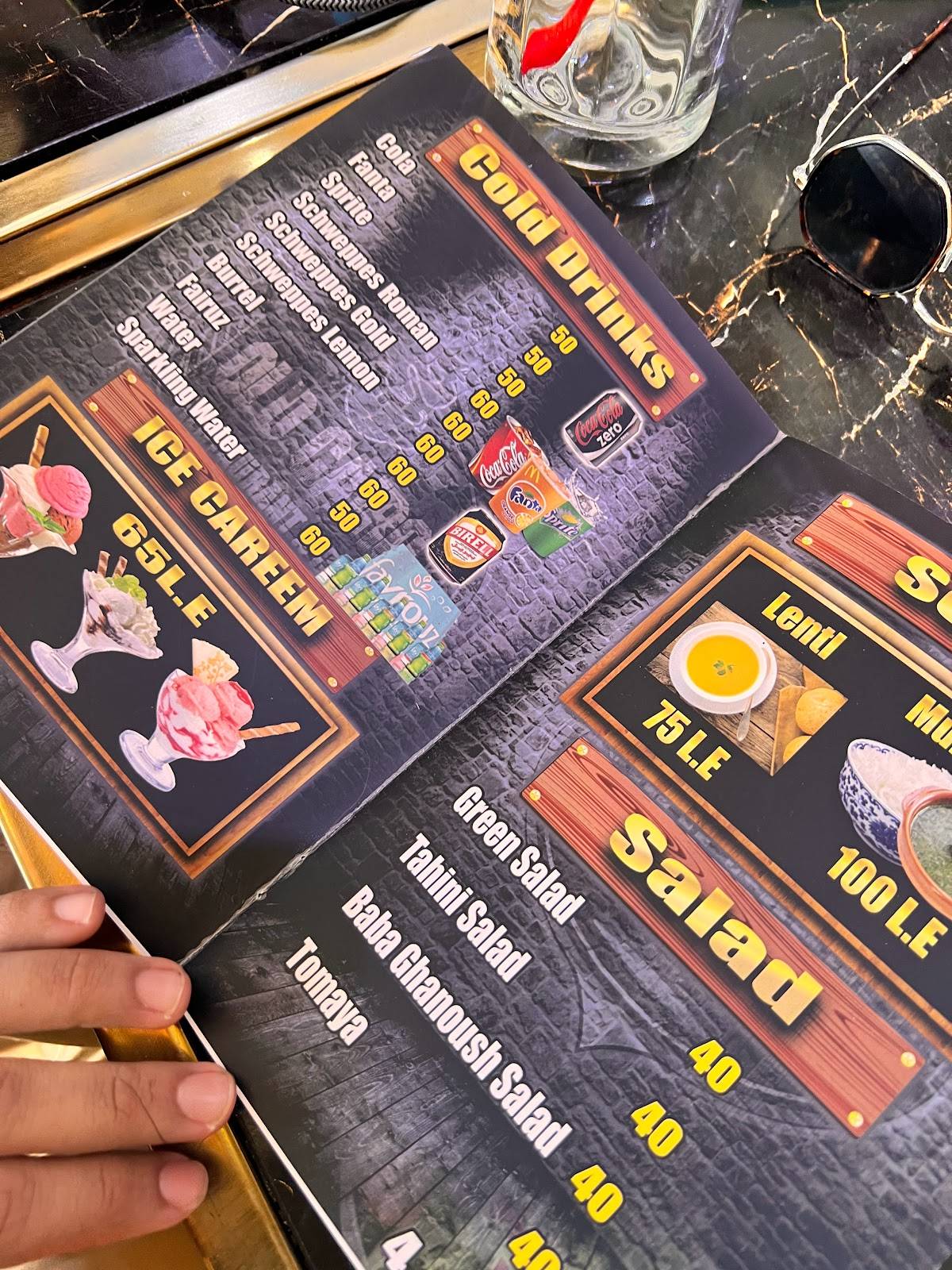 Menu at Old Cairo Restaurant & Cafe, Egypt