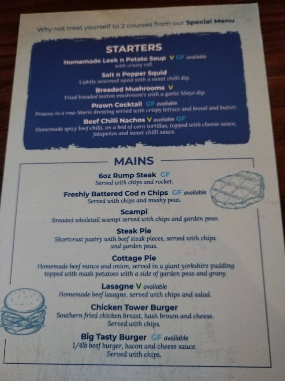 Menu at Old Horns Inn pub & bar, Sheffield