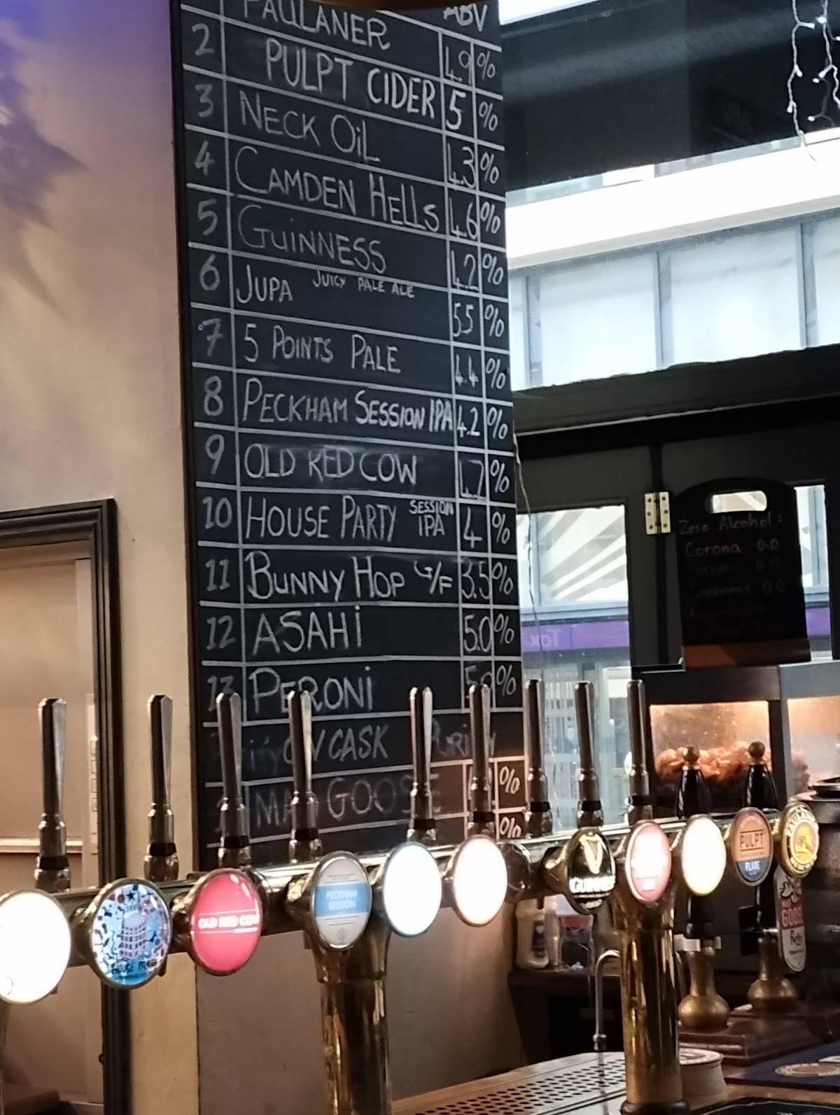 Menu at Old Red Cow pub & bar, London