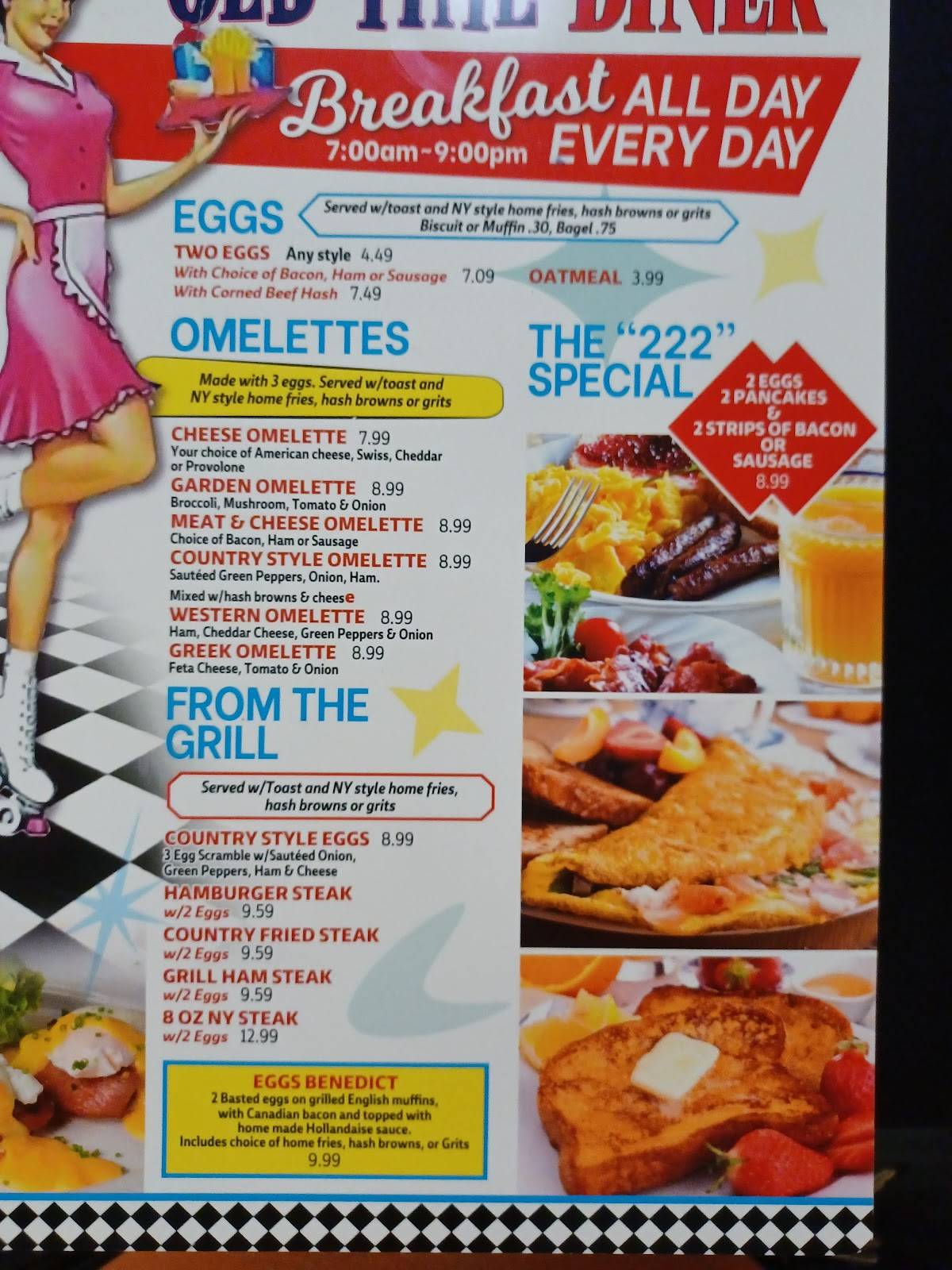 Menu at Old Time Diner restaurant, Leesburg