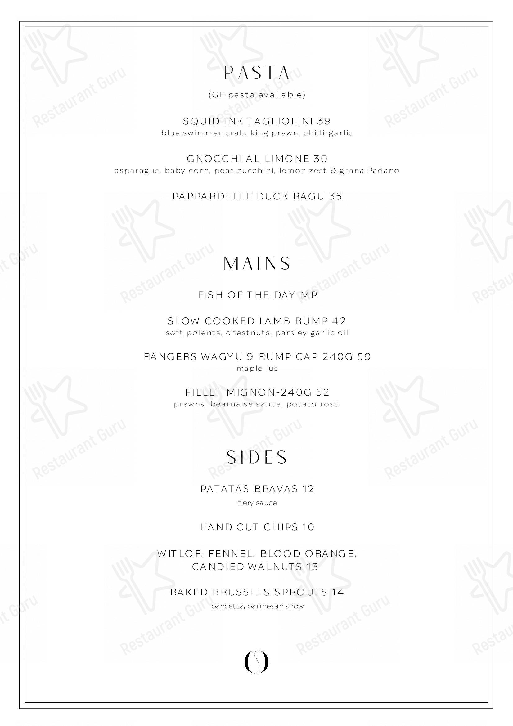 Menu at Olea Lindfield restaurant, Lindfield