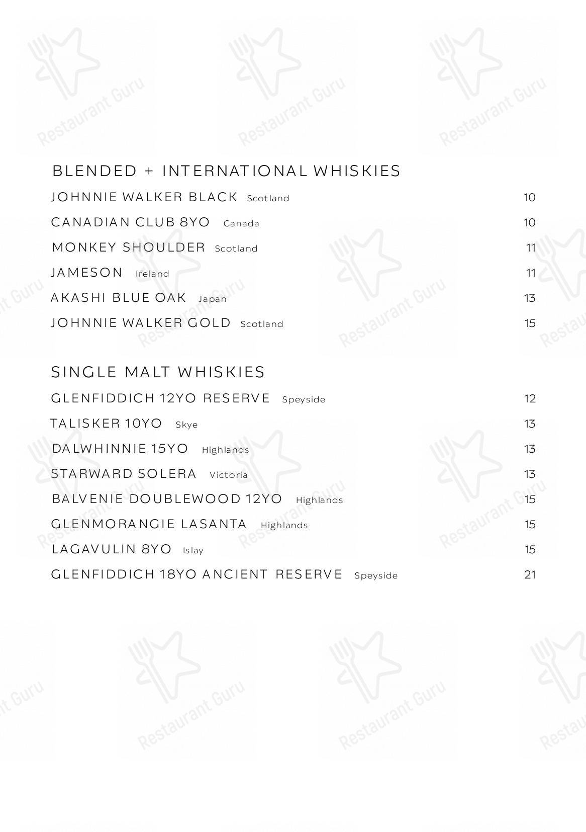 Menu at Olea Lindfield restaurant, Lindfield
