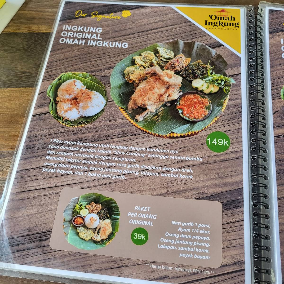 Menu at Omah Ingkung Resto & Kopi Karanganyar restaurant, Karanganyar