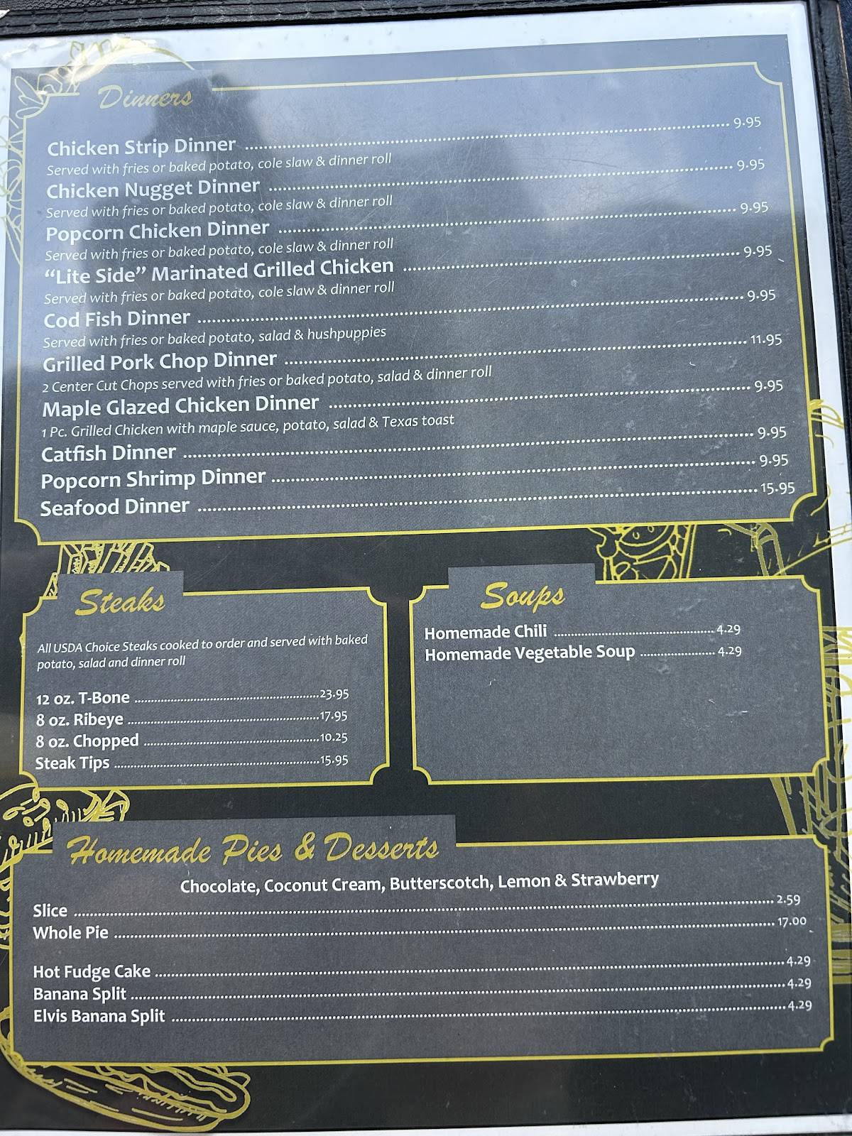 Menu at Opal’s Restaurant, Annville