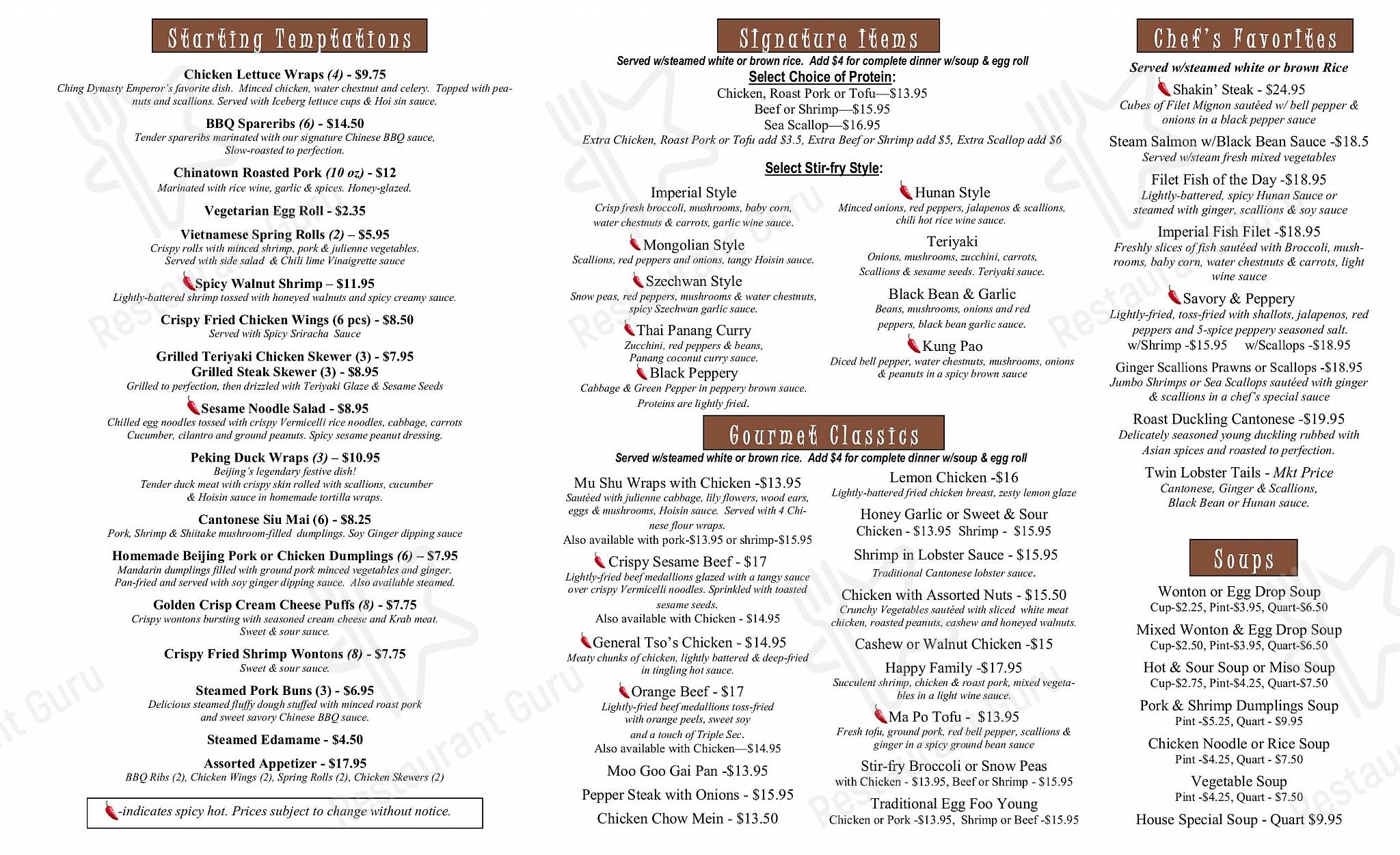 Menu at Orient Kitchen restaurant, Boca Raton, Yamato Rd Ste B9