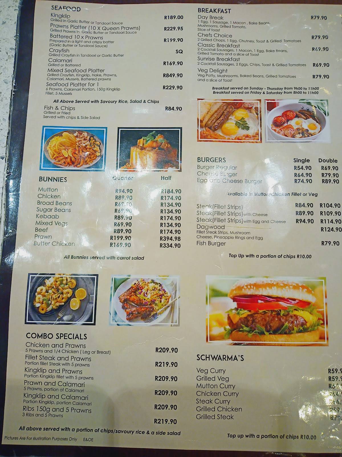 Menu at Oriental Restaurant Galleria Mall, Amanzimtoti