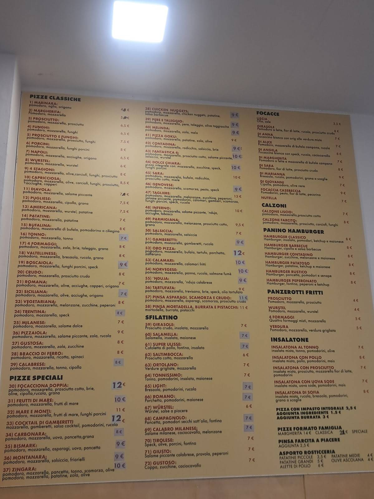 Menu da Oro Pizza ristorante, Canegrate