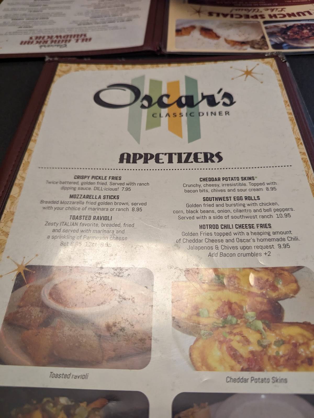 Menu at Oscar's Classic Diner steakhouse, Jefferson City