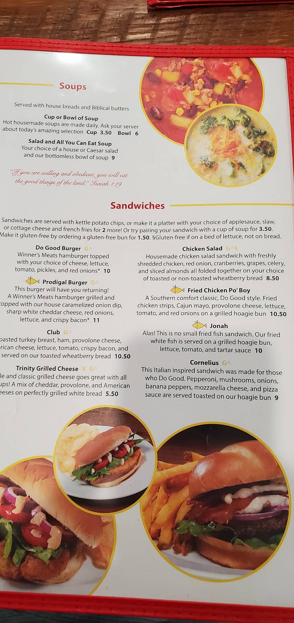 Menu at Do Good Restaurant and Ministry, Osgood, 25 Main St