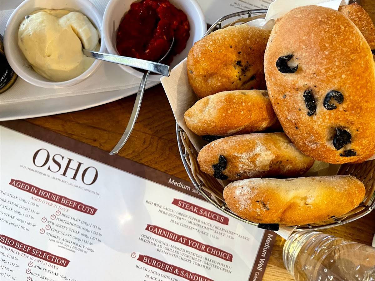 Menu at Osho, Bucharest