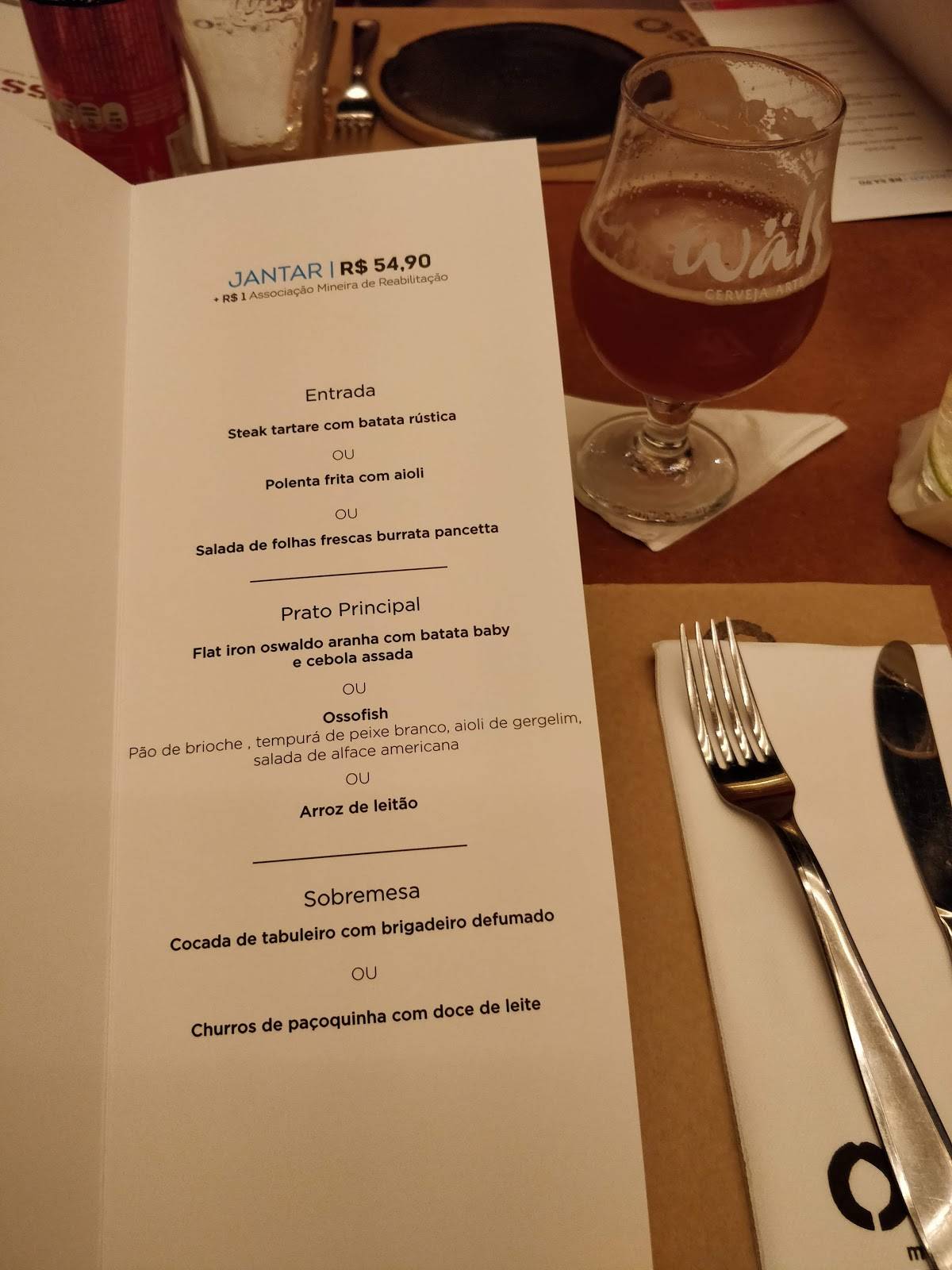 Menu em OssO - Serena Mall restaurante, Nova Lima