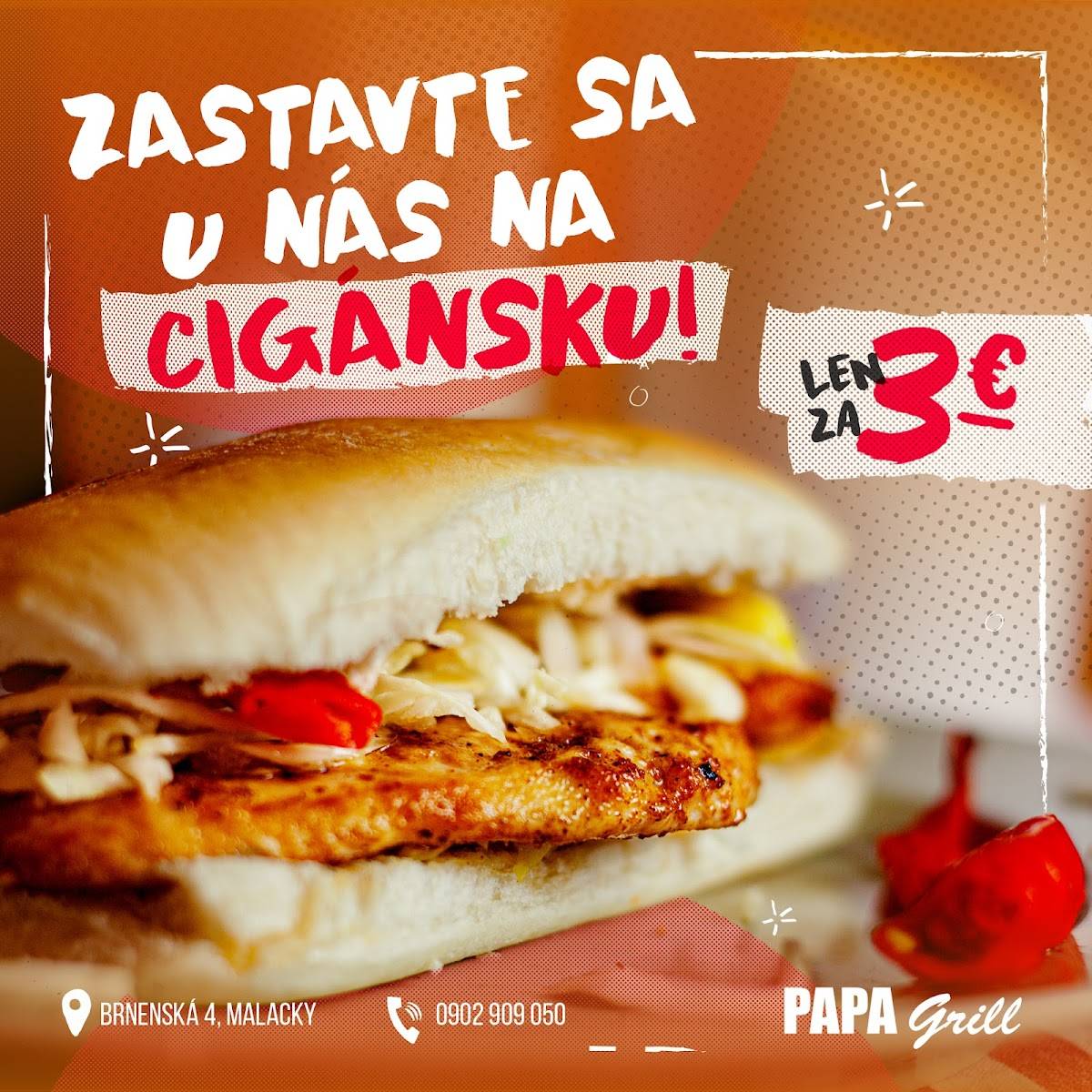 Menu at PAPA Grill restaurant, Malacky