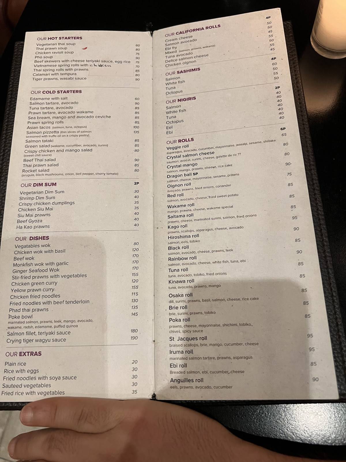 Menu at POKA by Katsura restaurant, Marrakesh