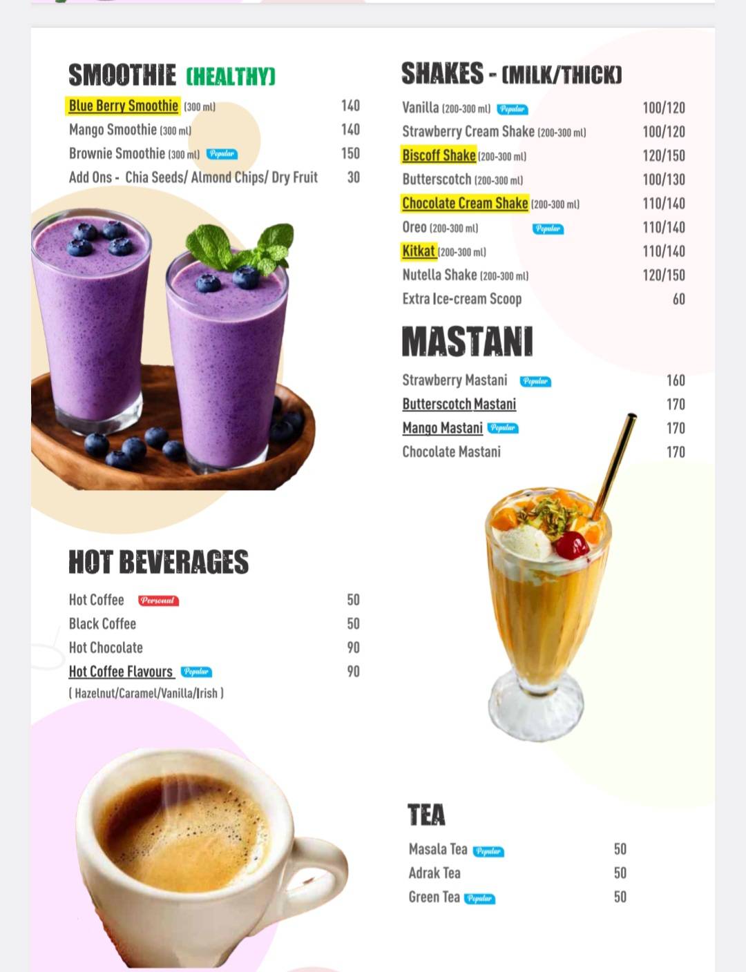 Menu at POKKET CAFE RATNAGIRI, Ratnagiri