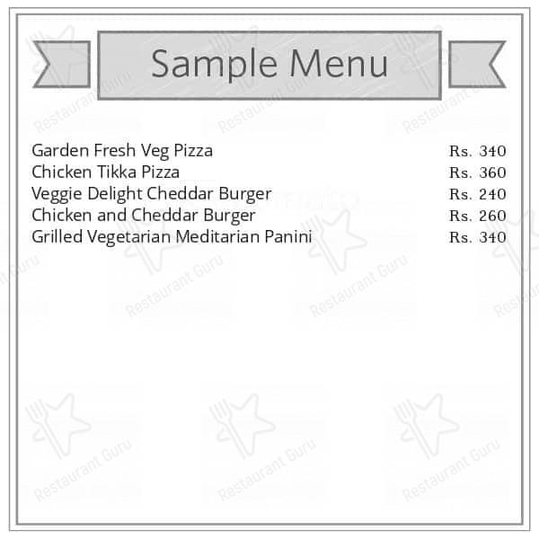 Menu at PVR Café, Allahabad