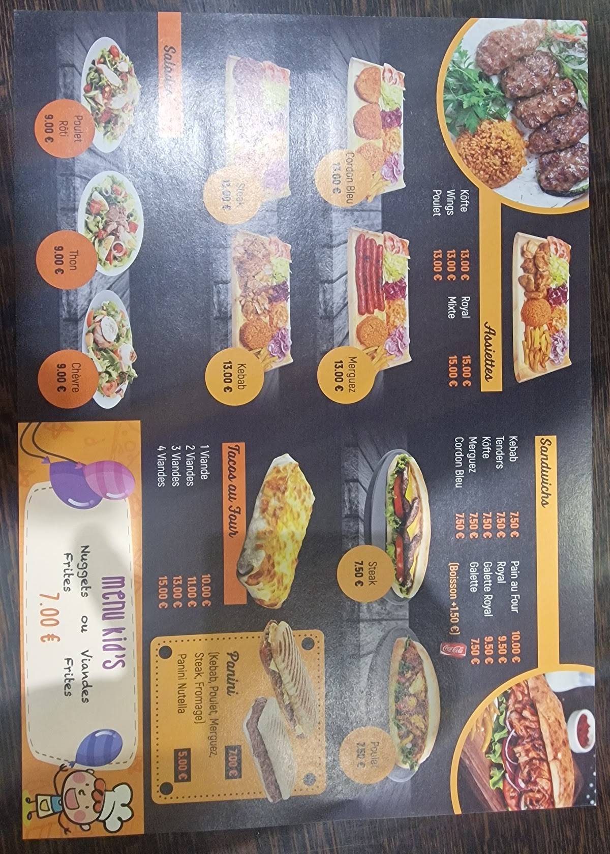 Menu au Pacy palace restaurant, Pacy-sur-Eure