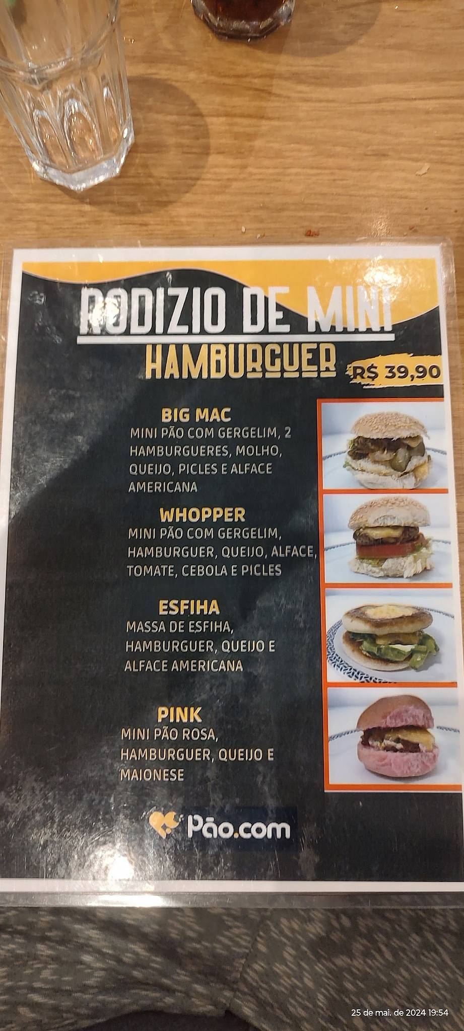 Menu at Padaria Pão, São Paulo, Av. Sapopemba