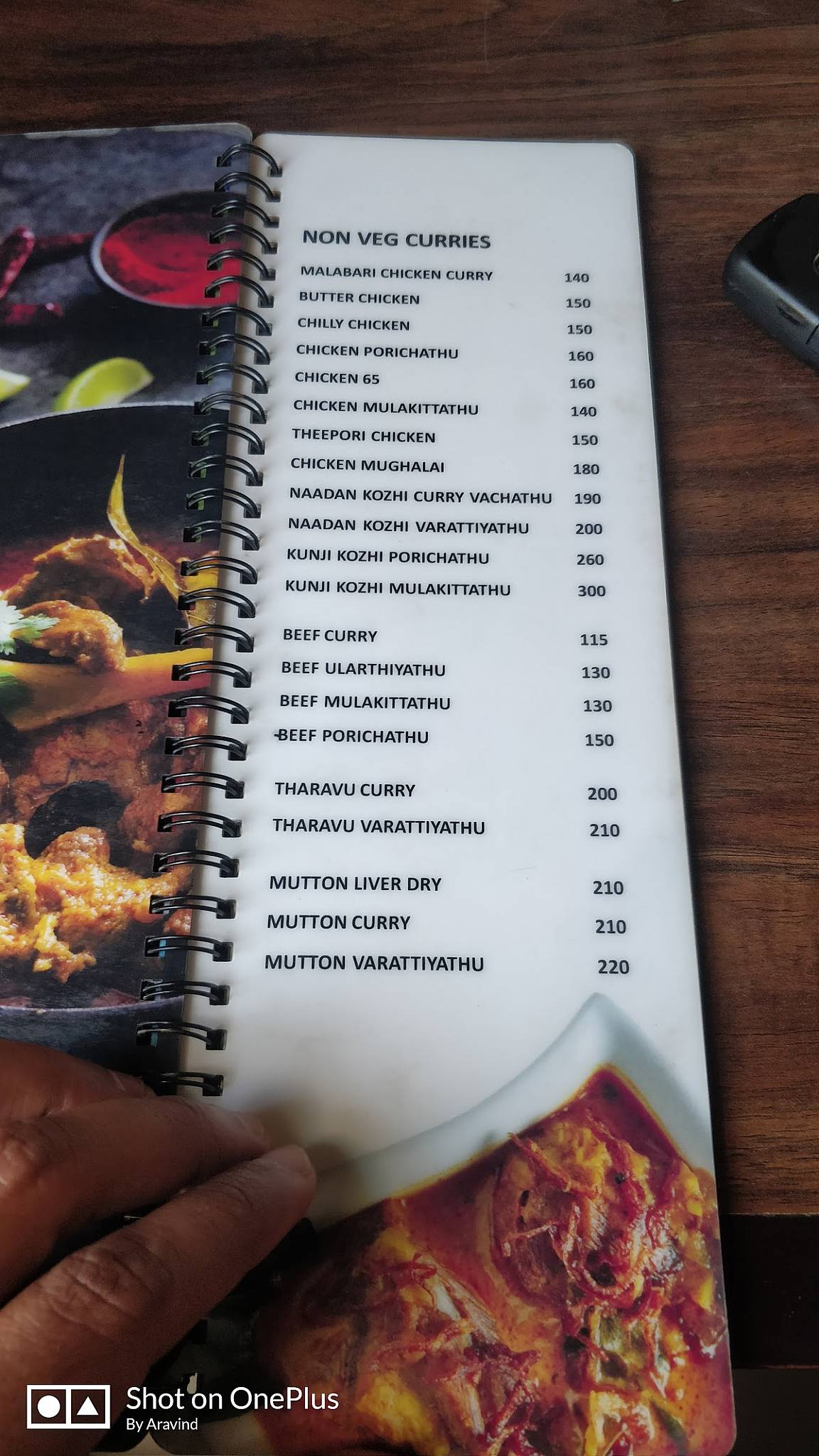 Menu at Palaaram Paravur, Kochi, Pullamkulam Rd