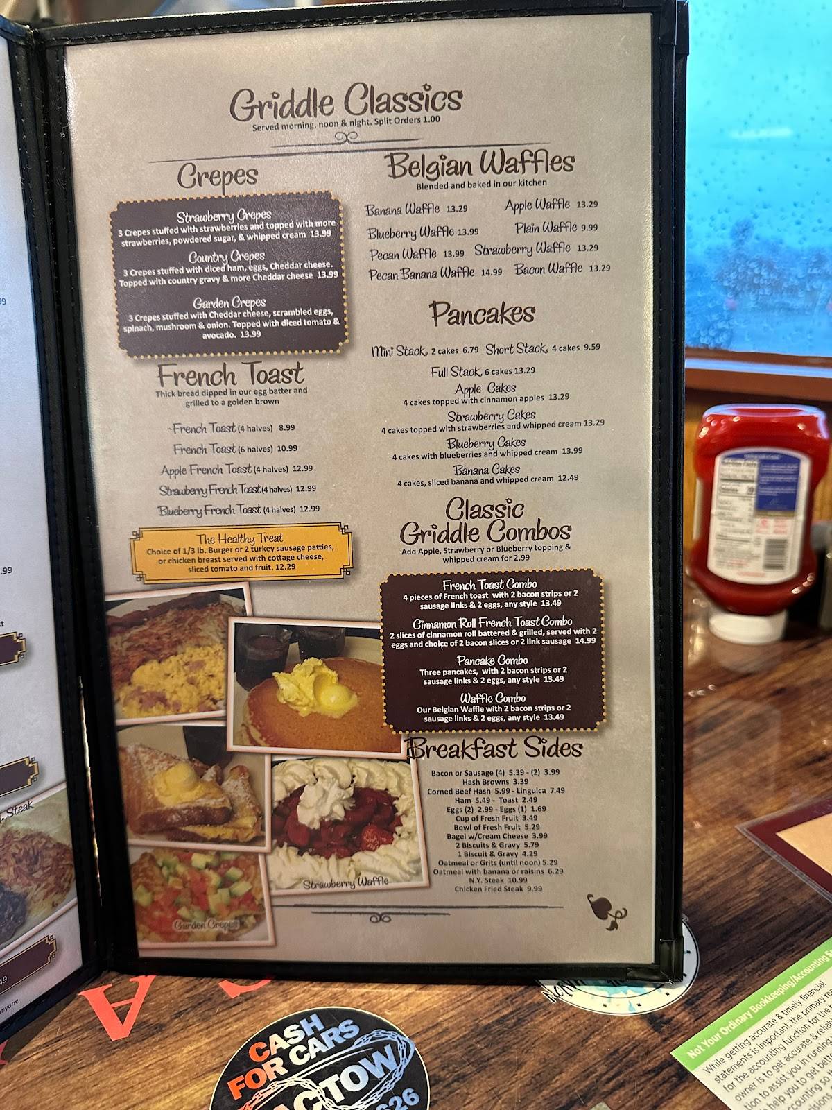 Menu at Pancake Palace restaurant, North Highlands, Watt Ave