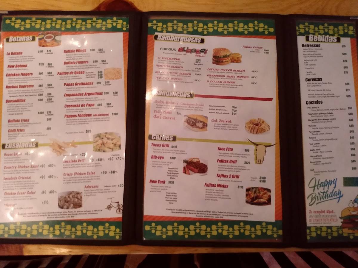 Carta del restaurante Pappa’s Grill Monclova, Monclova, Blvd Harold R ...
