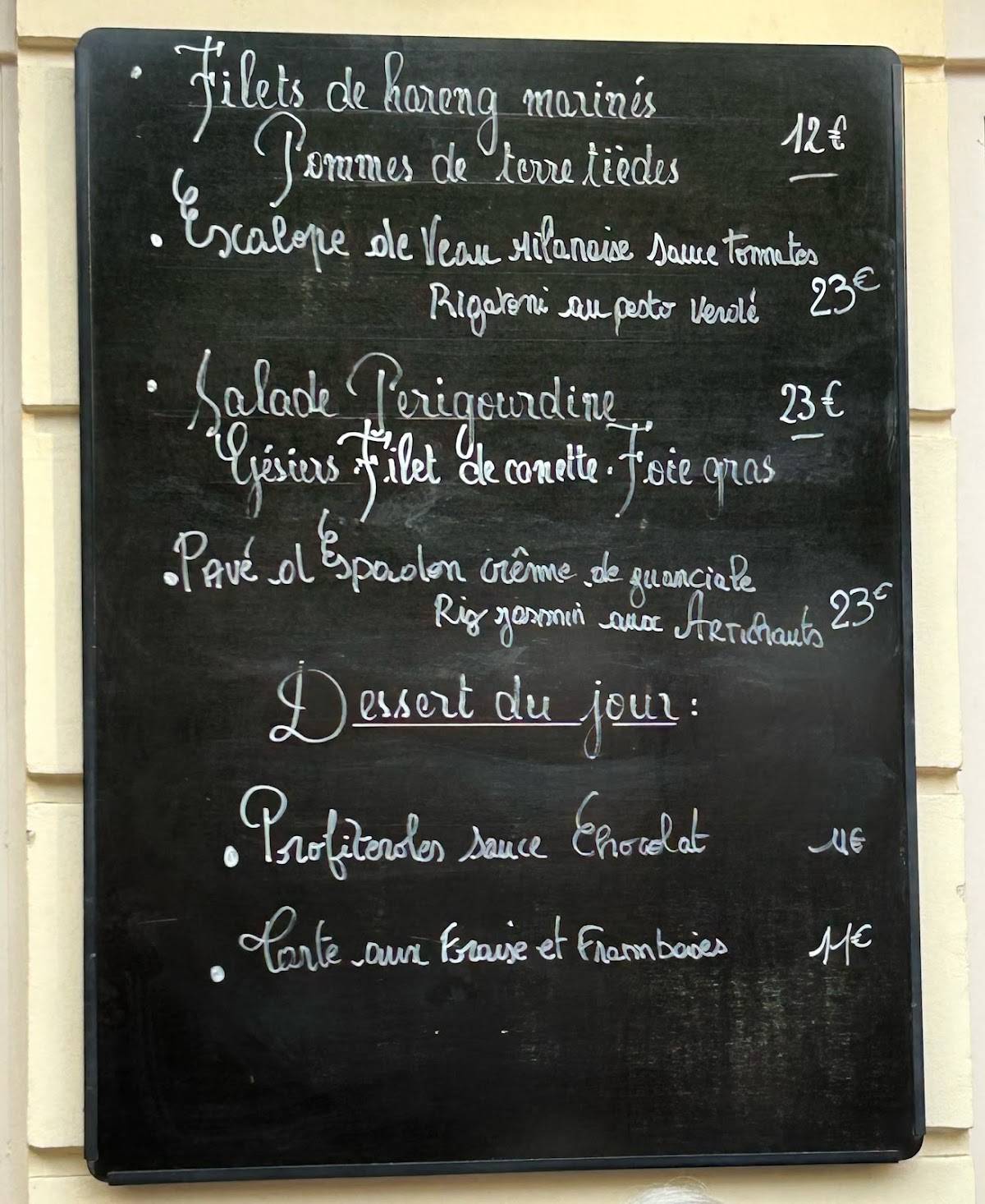 Menu at La Maison restaurant, Paris, 28 Pl. Saint-Ferdinand