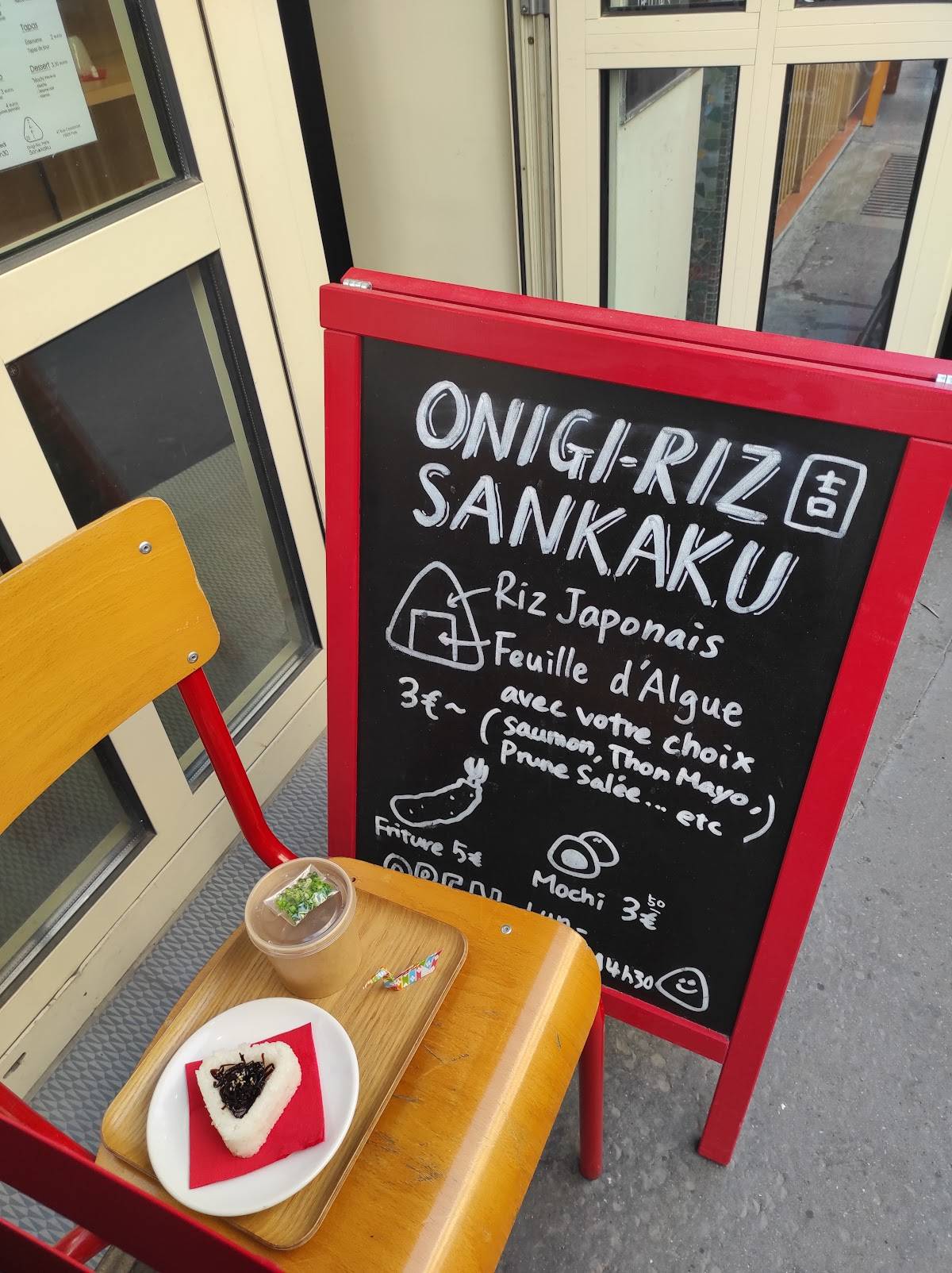 Menu at Sankaku restaurant, Paris