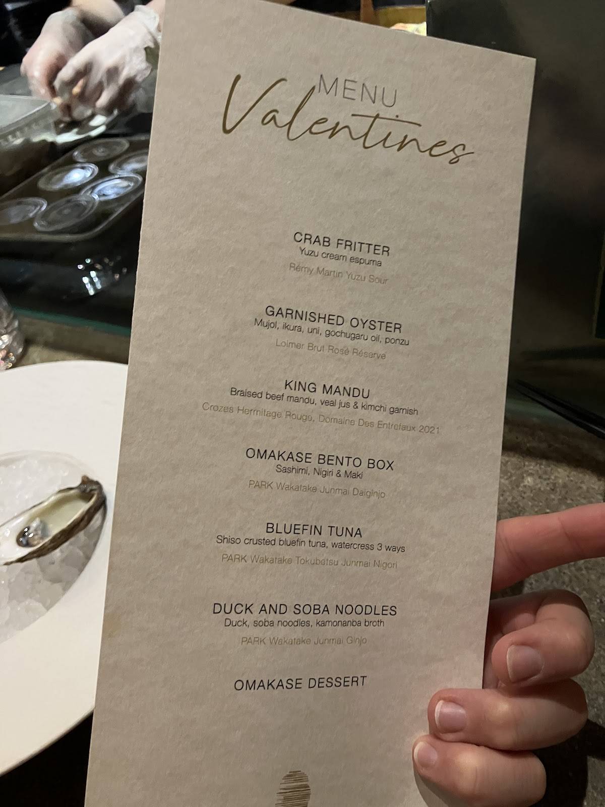 Menu at Park restaurant, Westmount