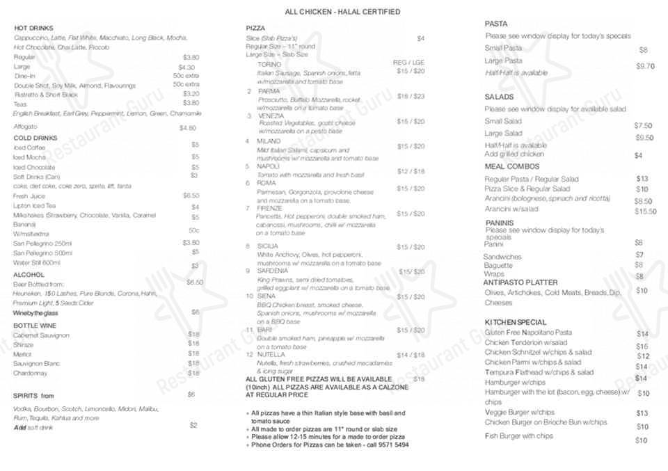 Menu at Parma Cucina + Bar, Darlington, Jane Foss Russell Building