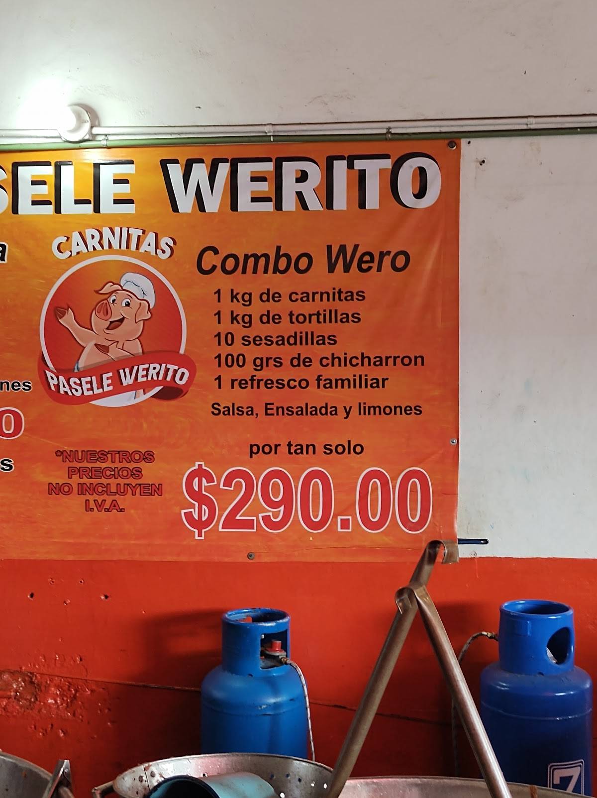 Carta del restaurante Pasele werito Las carnitas más ricas del Cancún, Cancún, Calle Prol. Av ...