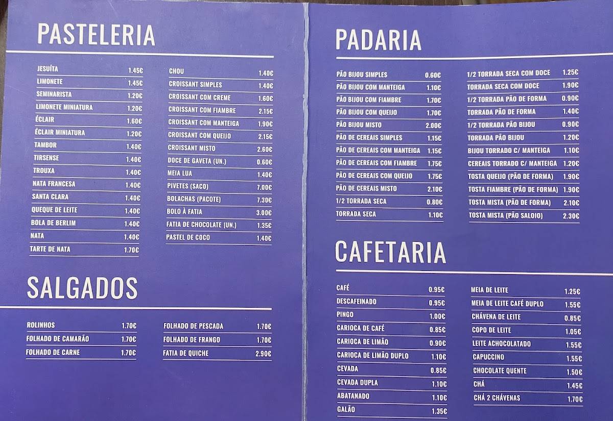 Menu at Pastelaria e Confeitaria Moura cafe, Porto, R. de Rodrigues ...