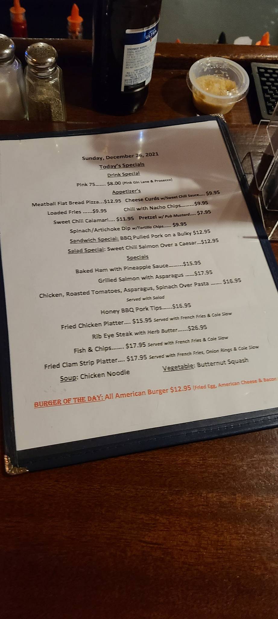Menu at Century House Restaurant, Peabody