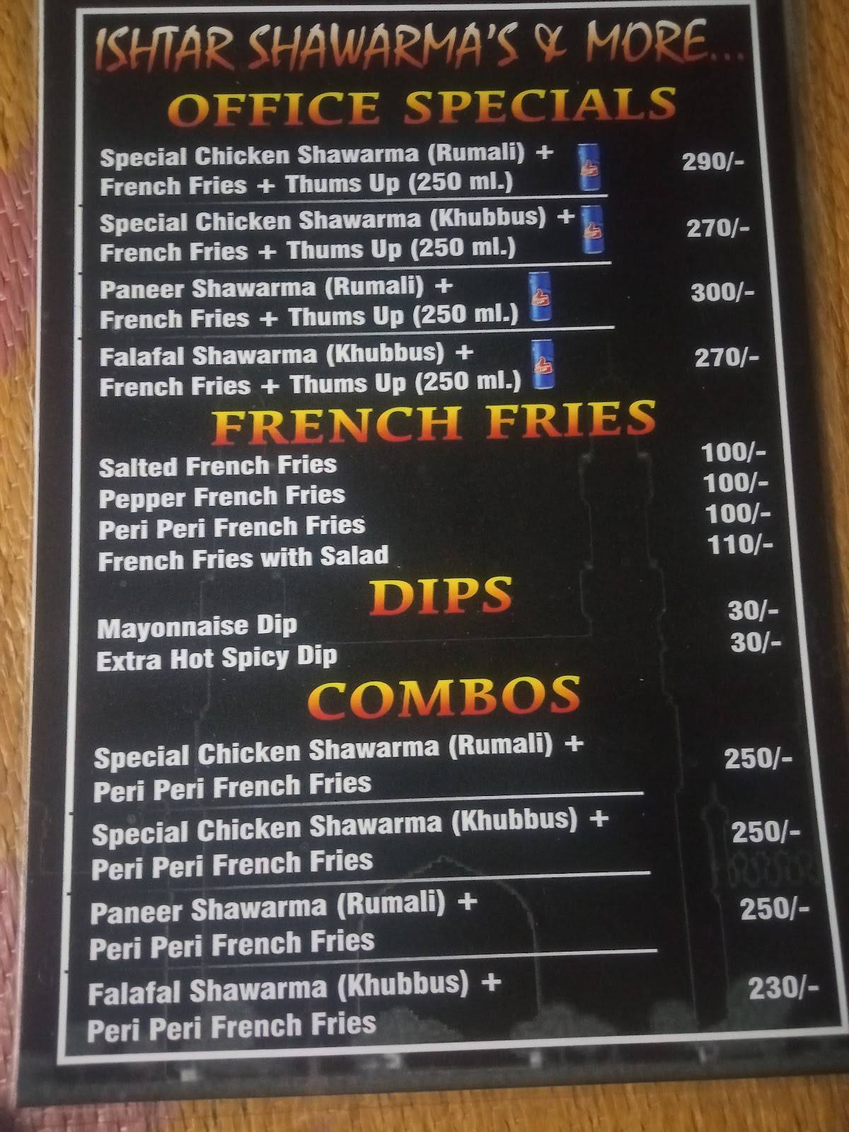 Menu at Persian shawarma & more, Hyderabad