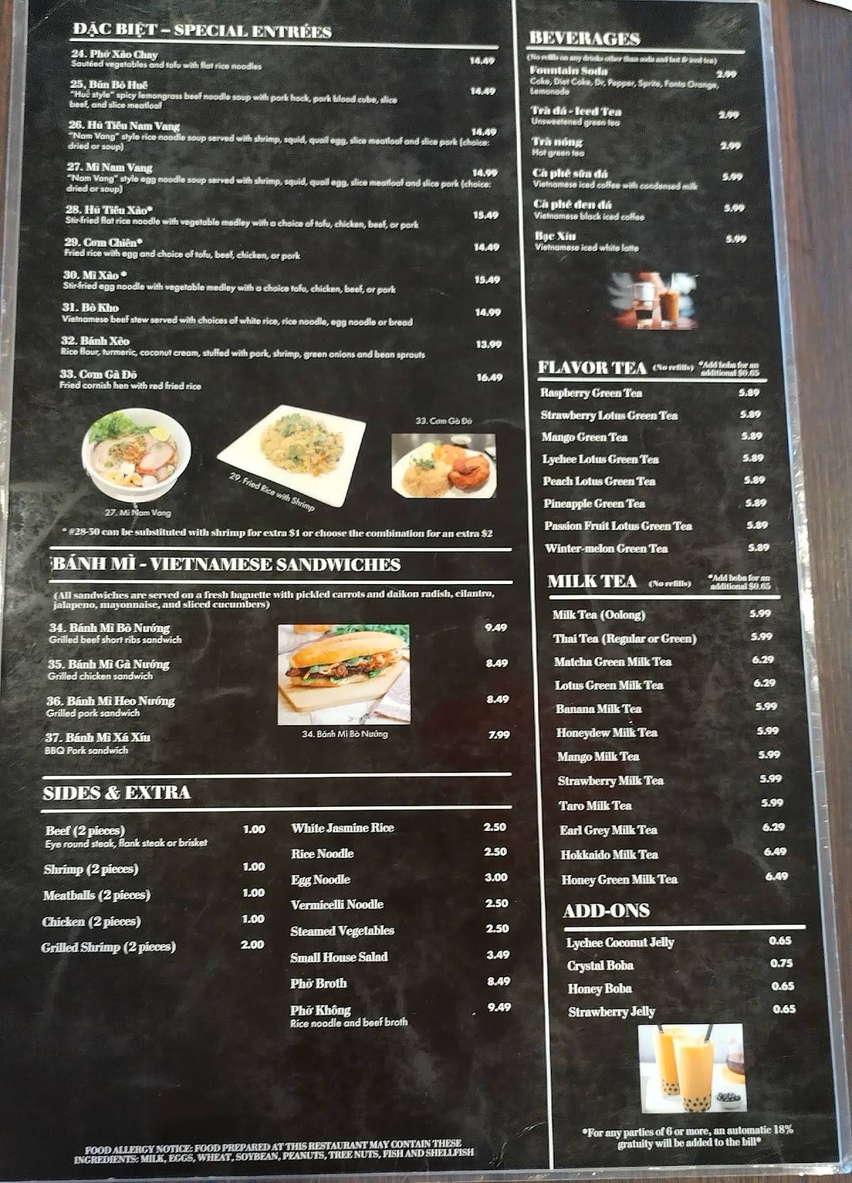 Menu at Phở House Restaurant, Goodyear, 432 N Litchfield Rd #304