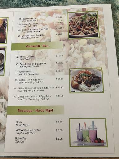 Menu at Pho Ly restaurant, Bellingham, 4151 Meridian St # 113
