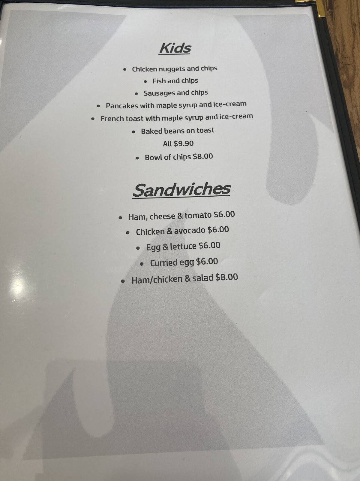 Menu at Phoenix Food & Coffee cafe, Bairnsdale