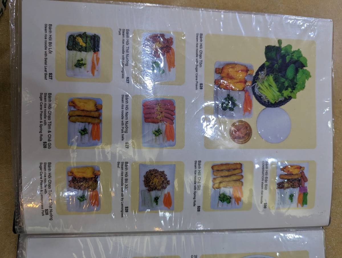 Menu at Phu Quoc Vietnamese & Chinese Restaurant, Cabramatta