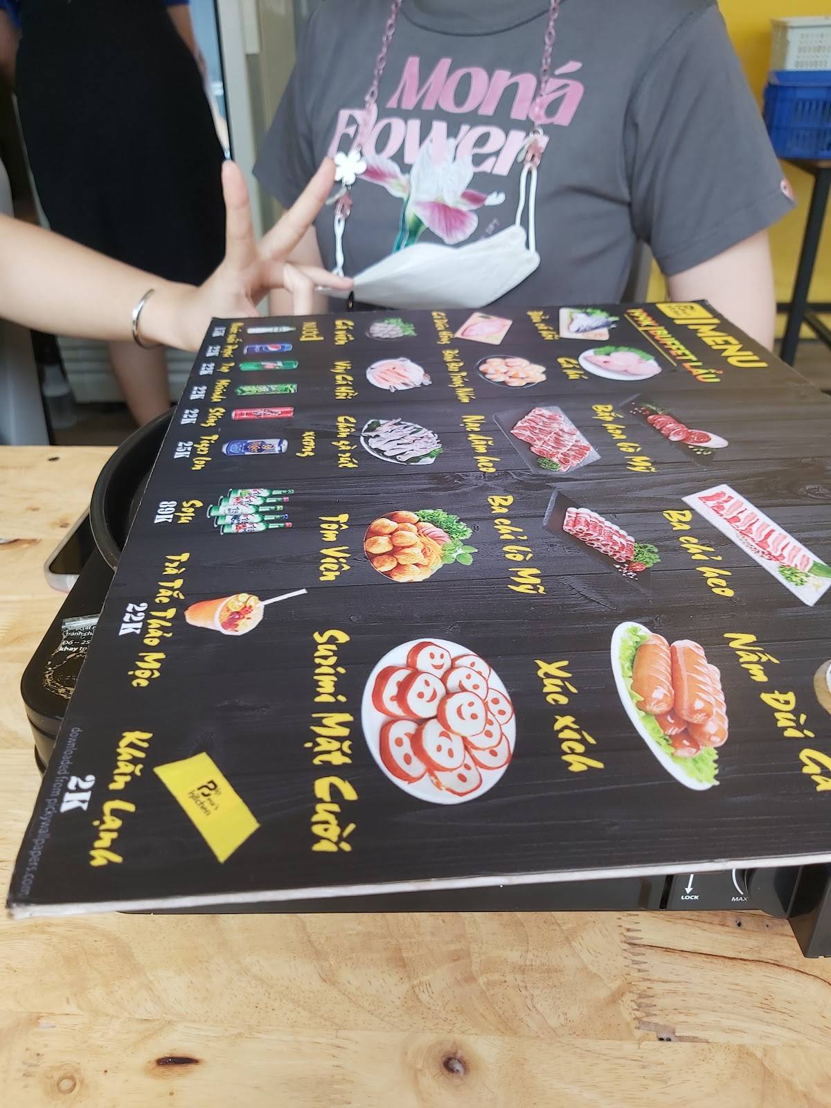 Menu at Pig Bear’s Kitchen restaurant, Ho Chi Minh City