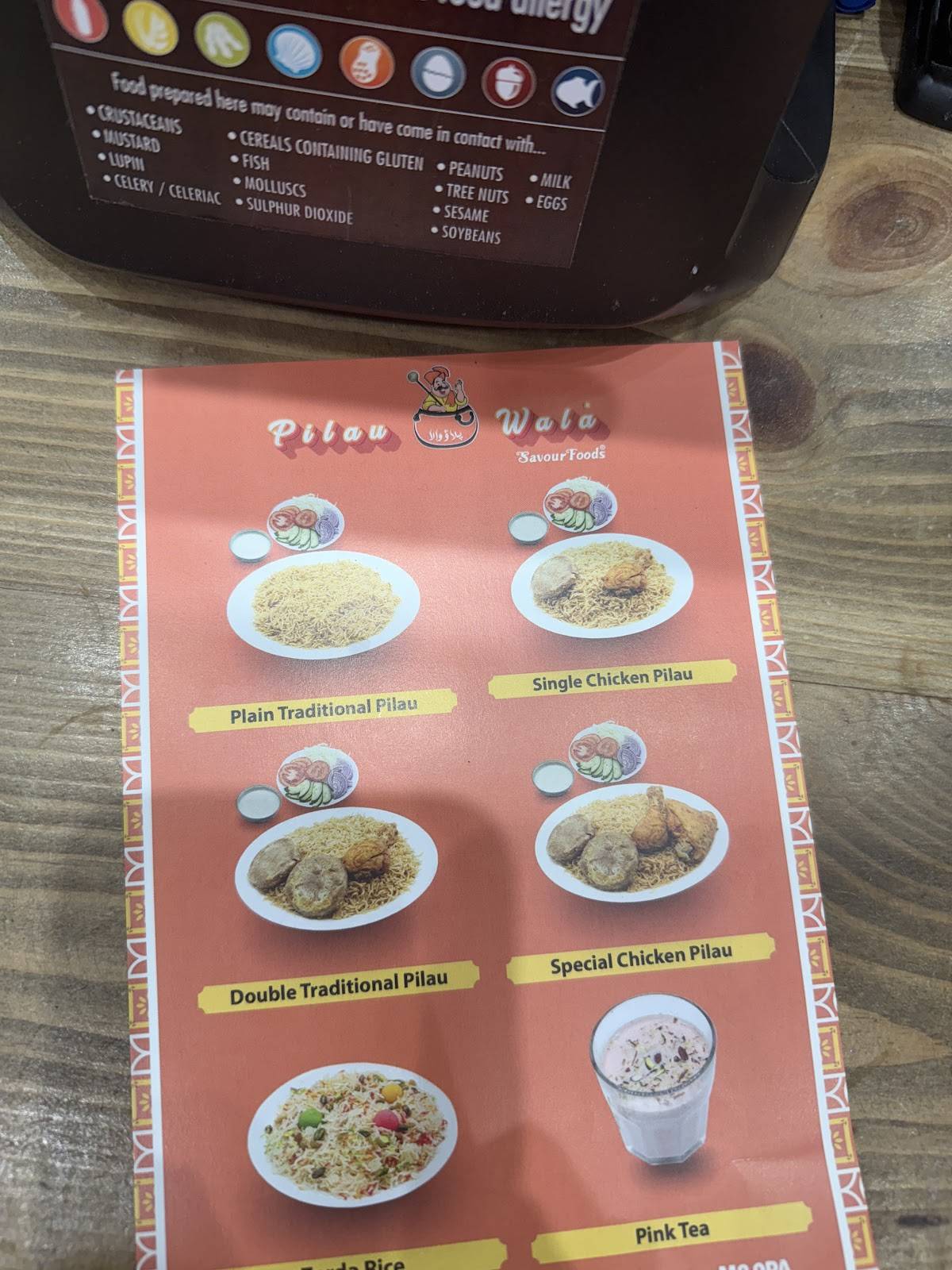 Menu at Pilau Wala (Savour Foods) restaurant, Manchester
