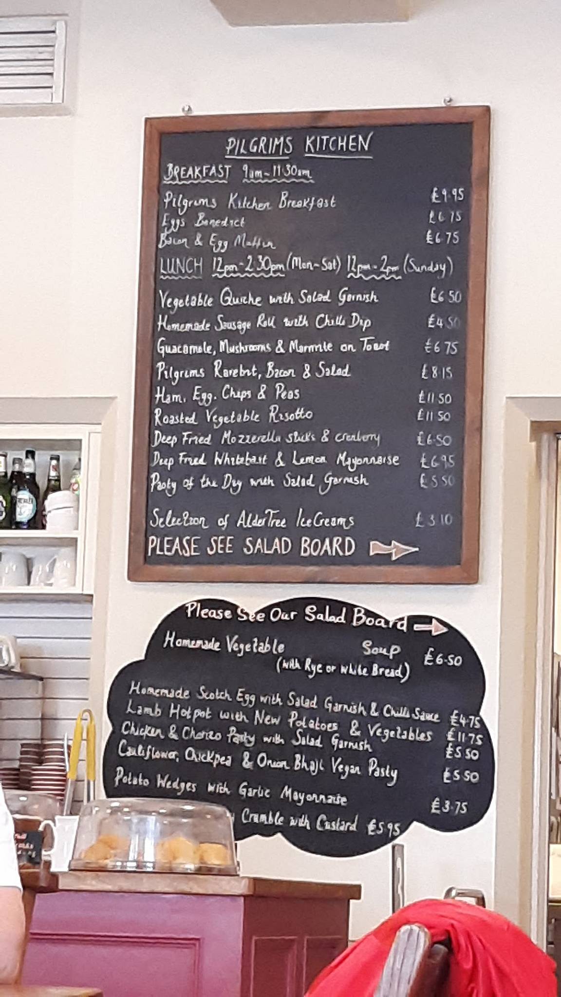 Menu at Pilgrims' Kitchen restaurant, Bury Saint Edmunds