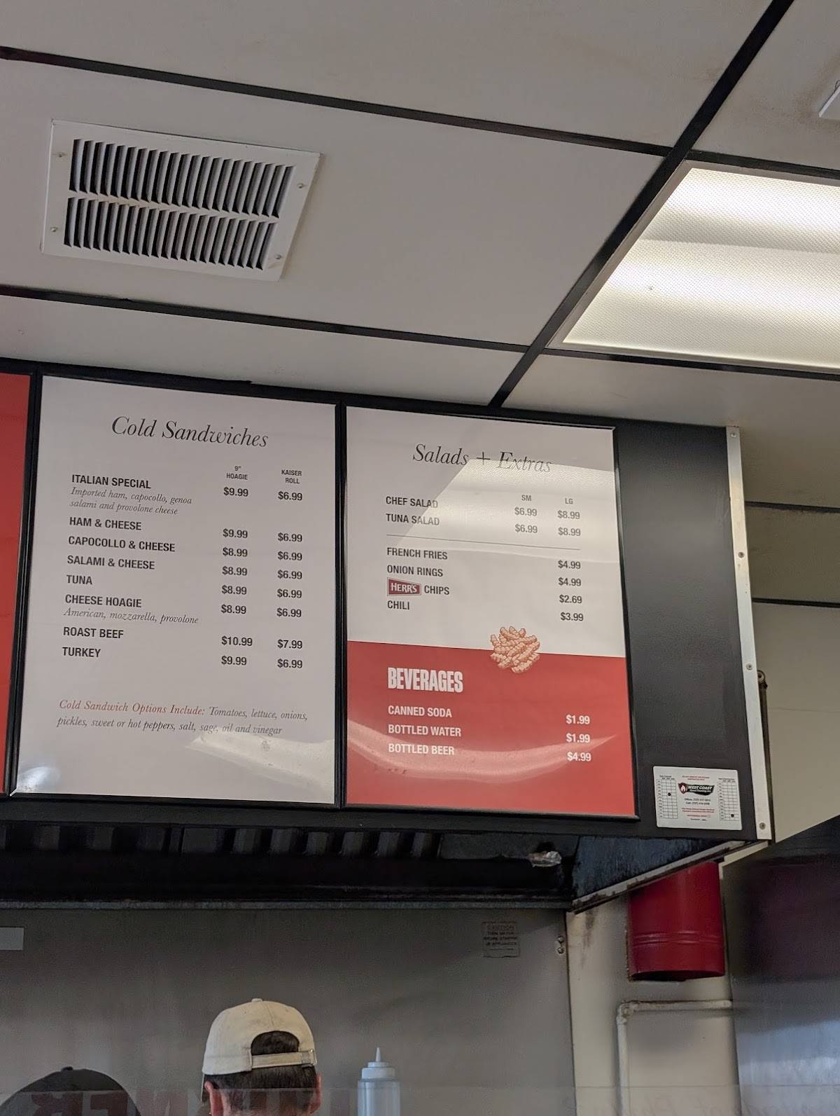Menu at Colonial Corner Hoagie Shop restaurant, Pinellas Park